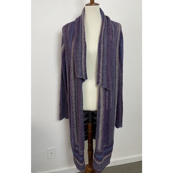 Chico's | Sweaters | Chico Sweater Cardigan Open Front Striped Stretch ...